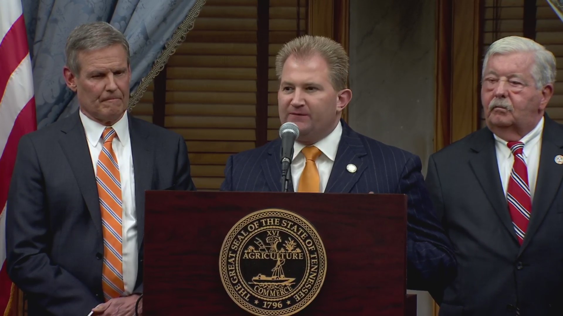 Rep. William Lamberth speaks following Thursday’s special session ...