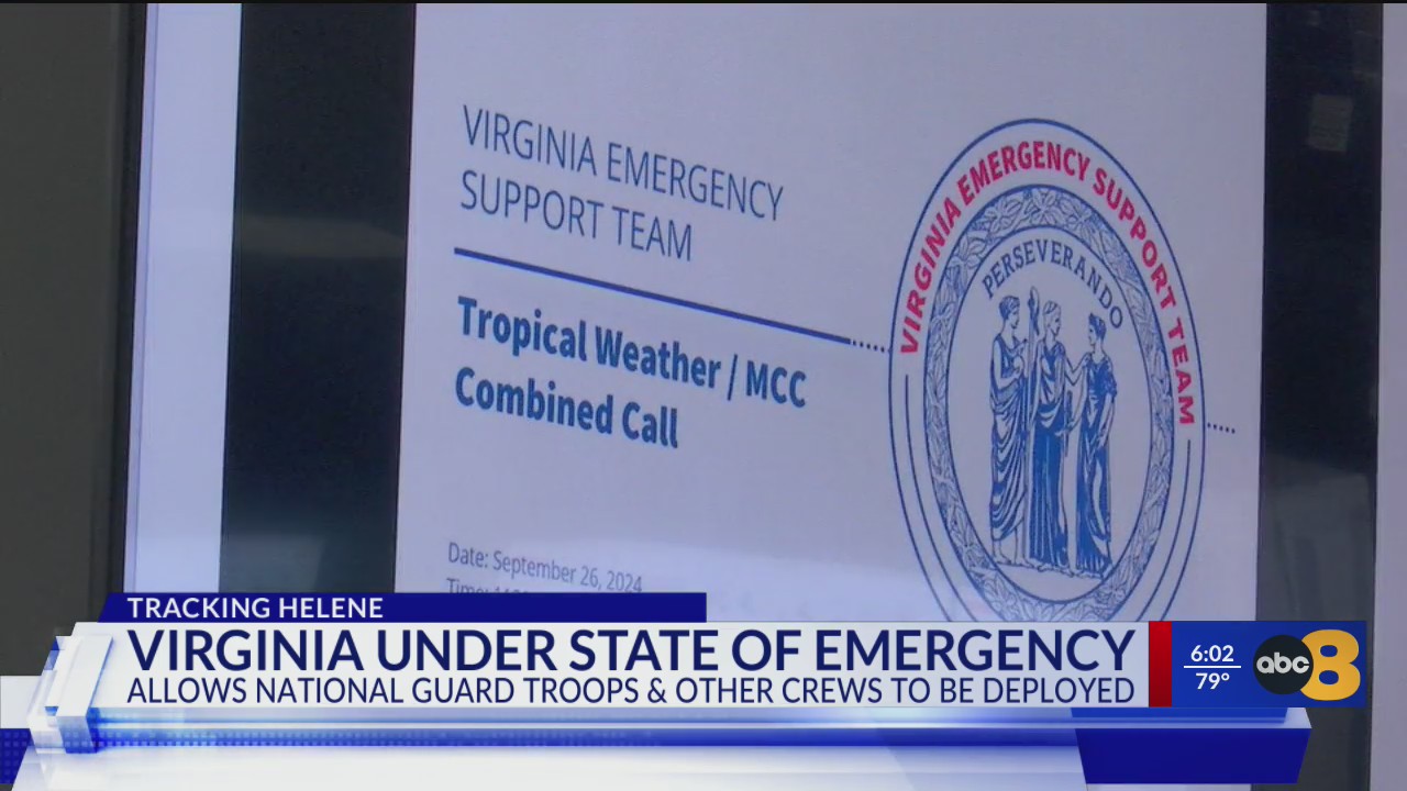Virginia prepares for Hurricane Helene as Youngkin issues state of ...