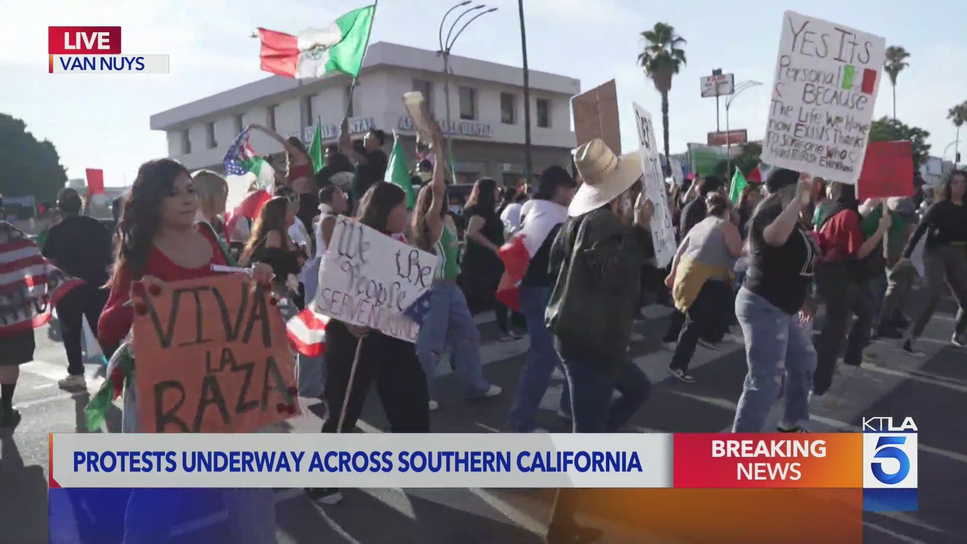 Protesters dancing in Van Nuys for “No Kings” day demonstration – KTLA