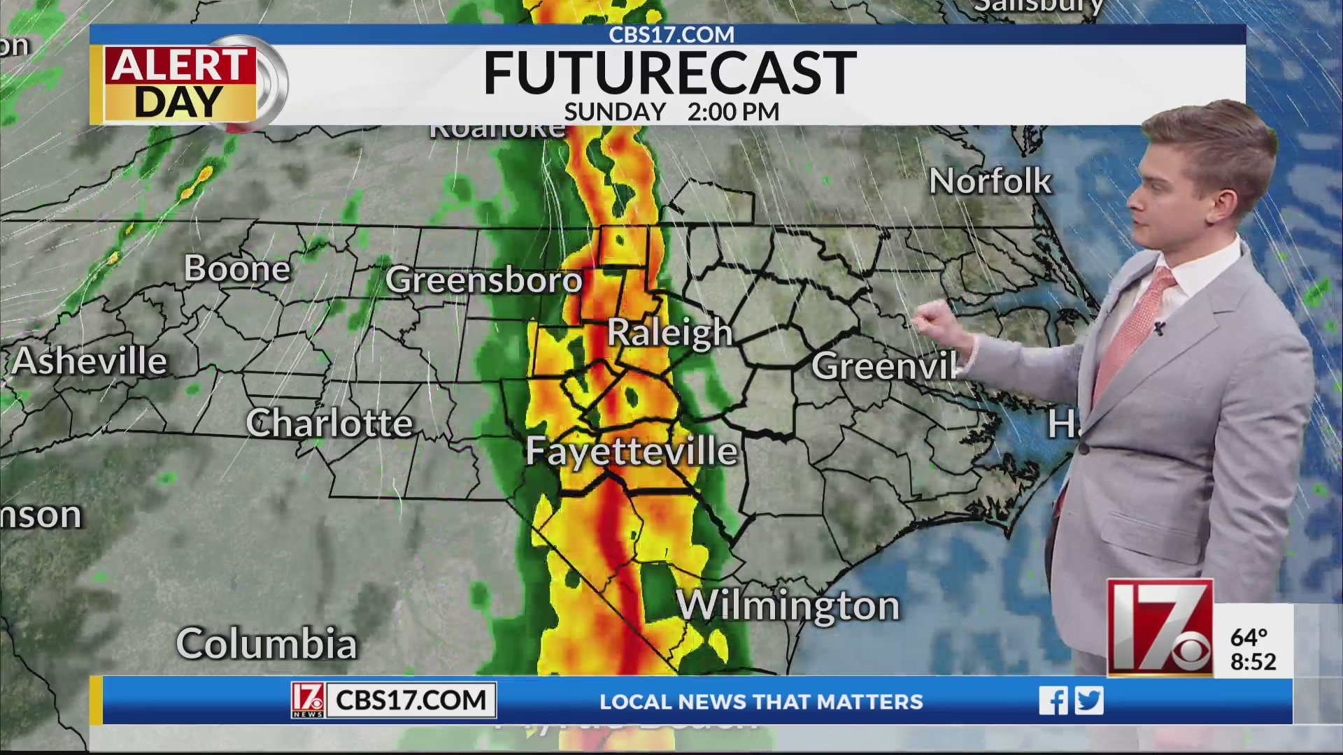 Sunday Storm Team Alert Day, Strong Storms Expected – CBS17.com