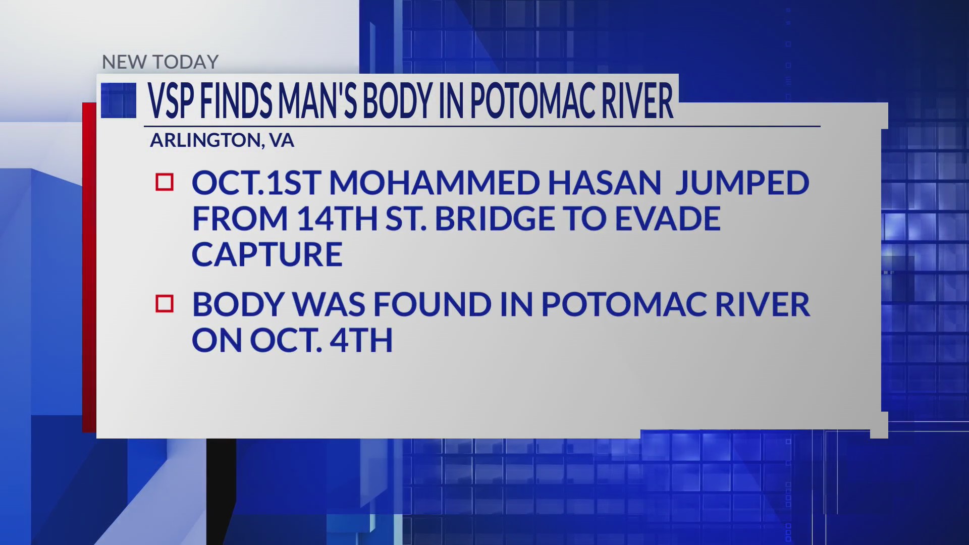 Virginia State Police identify body in Potomac River – DC News Now | DC ...