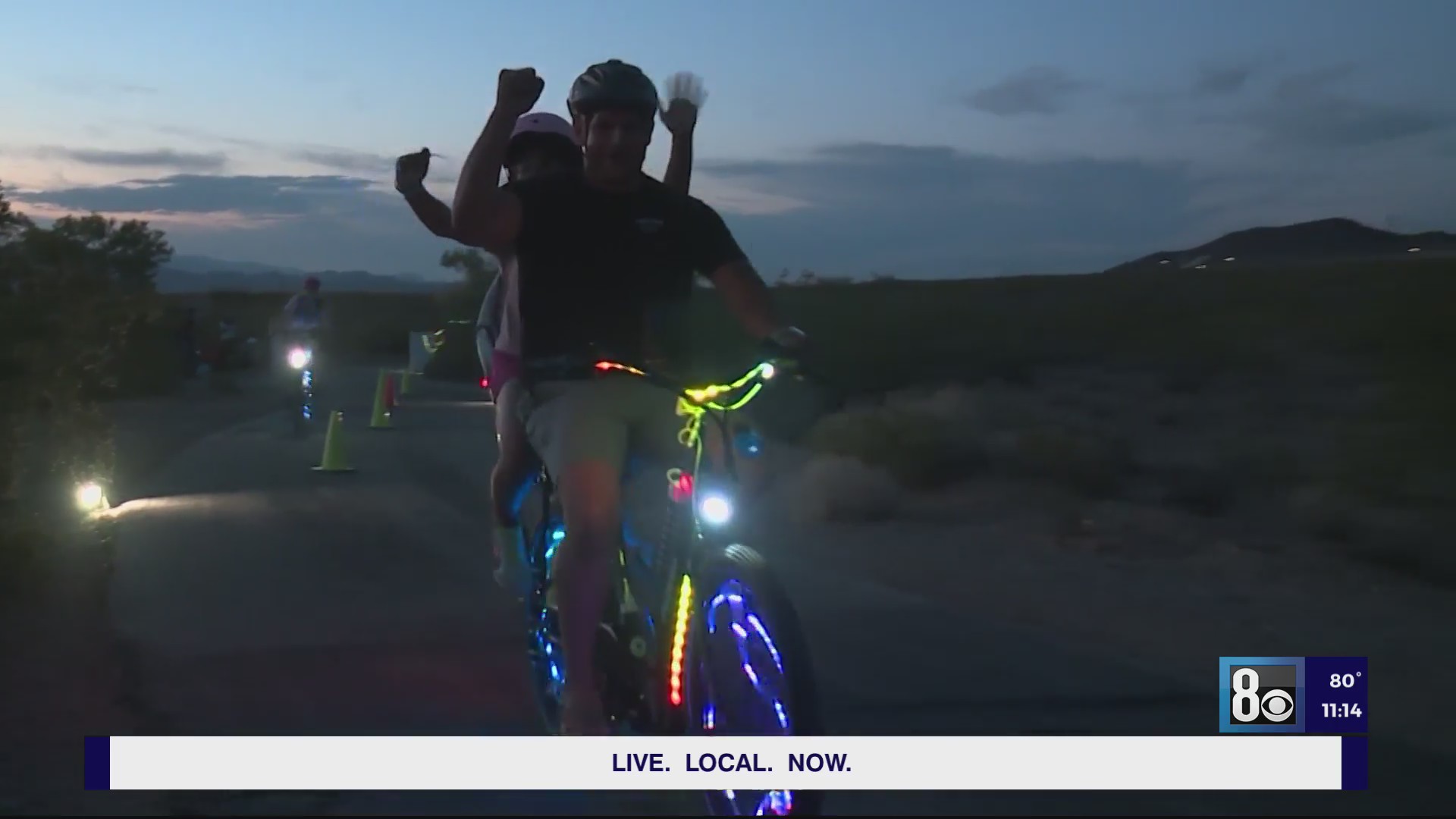 Las Vegas valley comes together to light up the night at Glow Bike Ride – KLAS