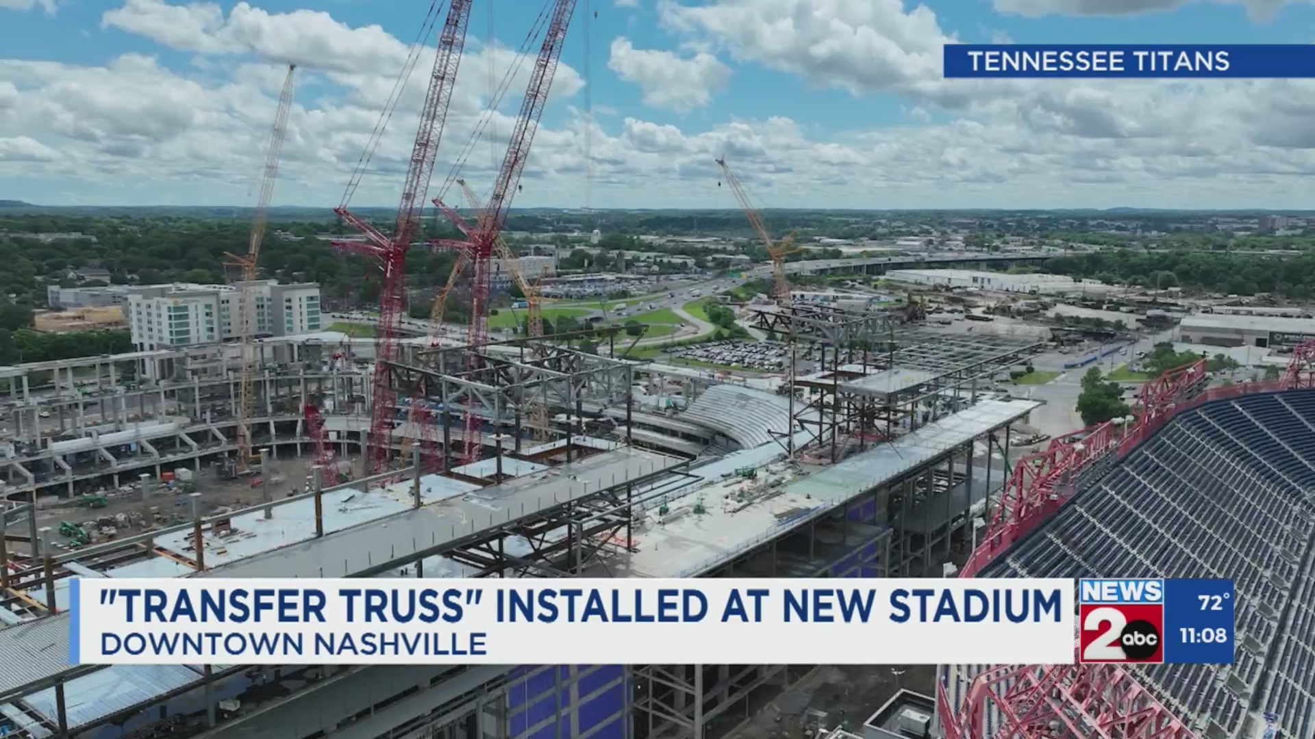 ‘Transfer truss’ installed at new stadium in downtown Nashville – WKRN ...