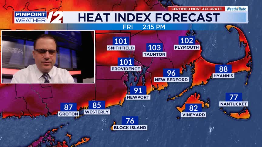 WPRI 12 Weather Now 7/24/25: Warmer, More Humid Today; Hot and Humid ...