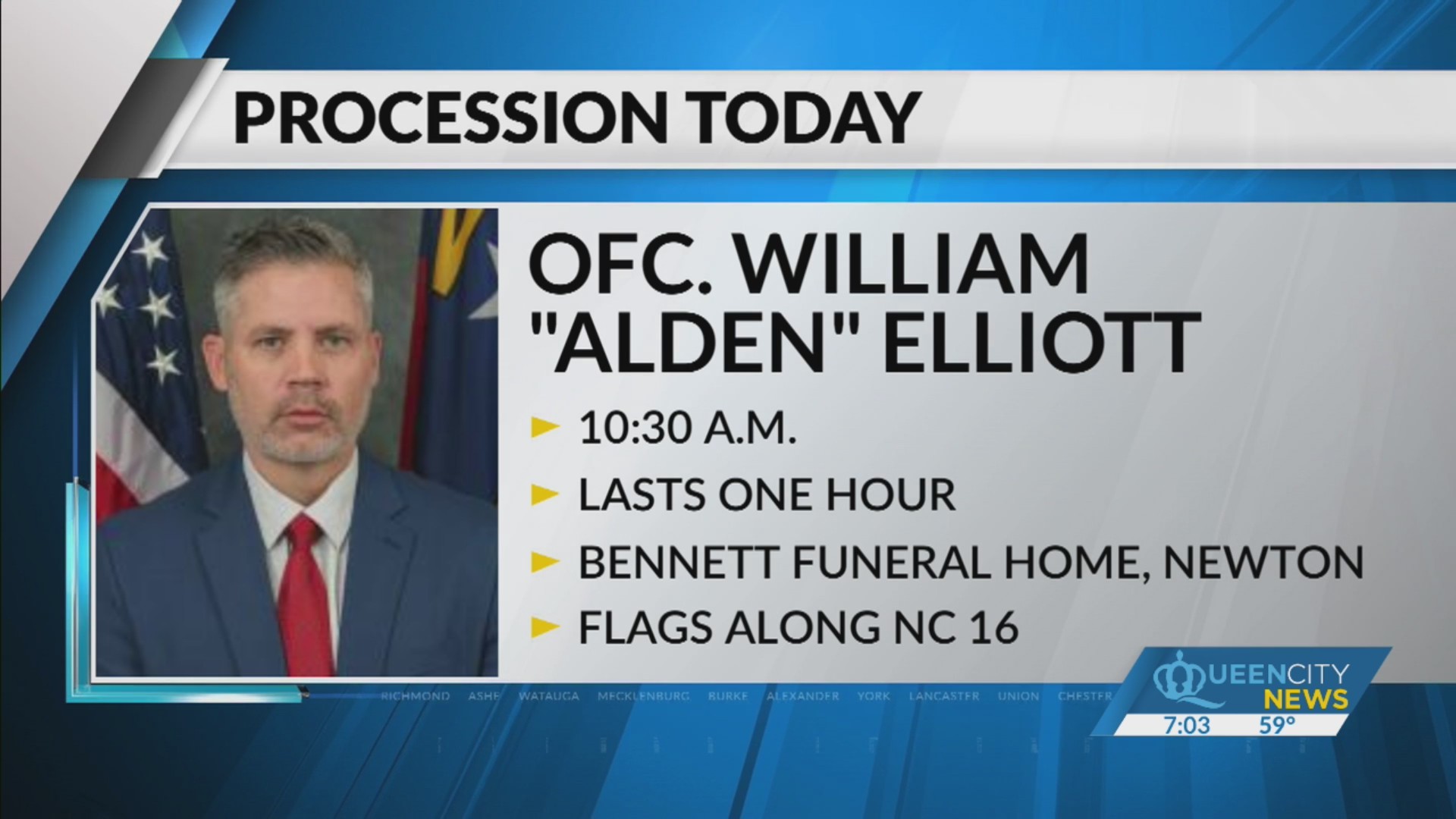 Procession Thursday for Officer Alden Elliott – Queen City News