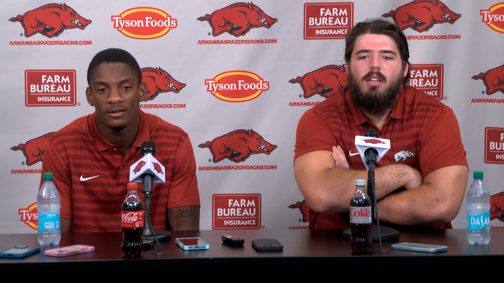LB Larry Worth and OL Addison Nichols speak to media after fall camp ...