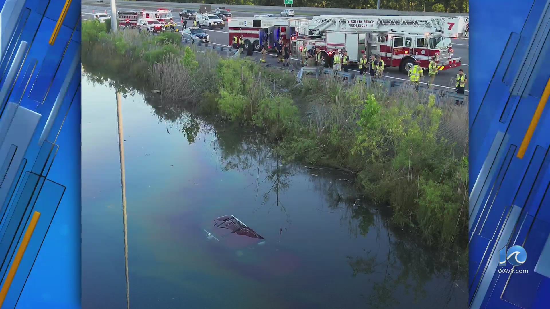 20YO seriously injured after crashing into water near exit 15 on I-264 ...
