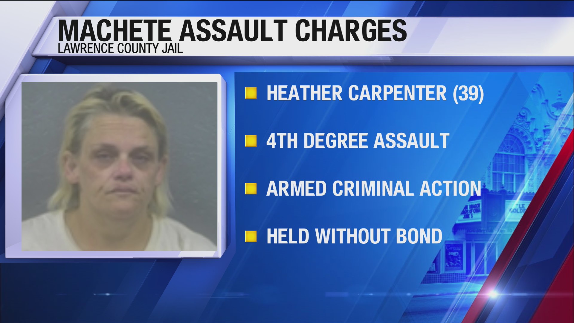 Lawrence County woman faces charges after machete incident – KSNF/KODE ...