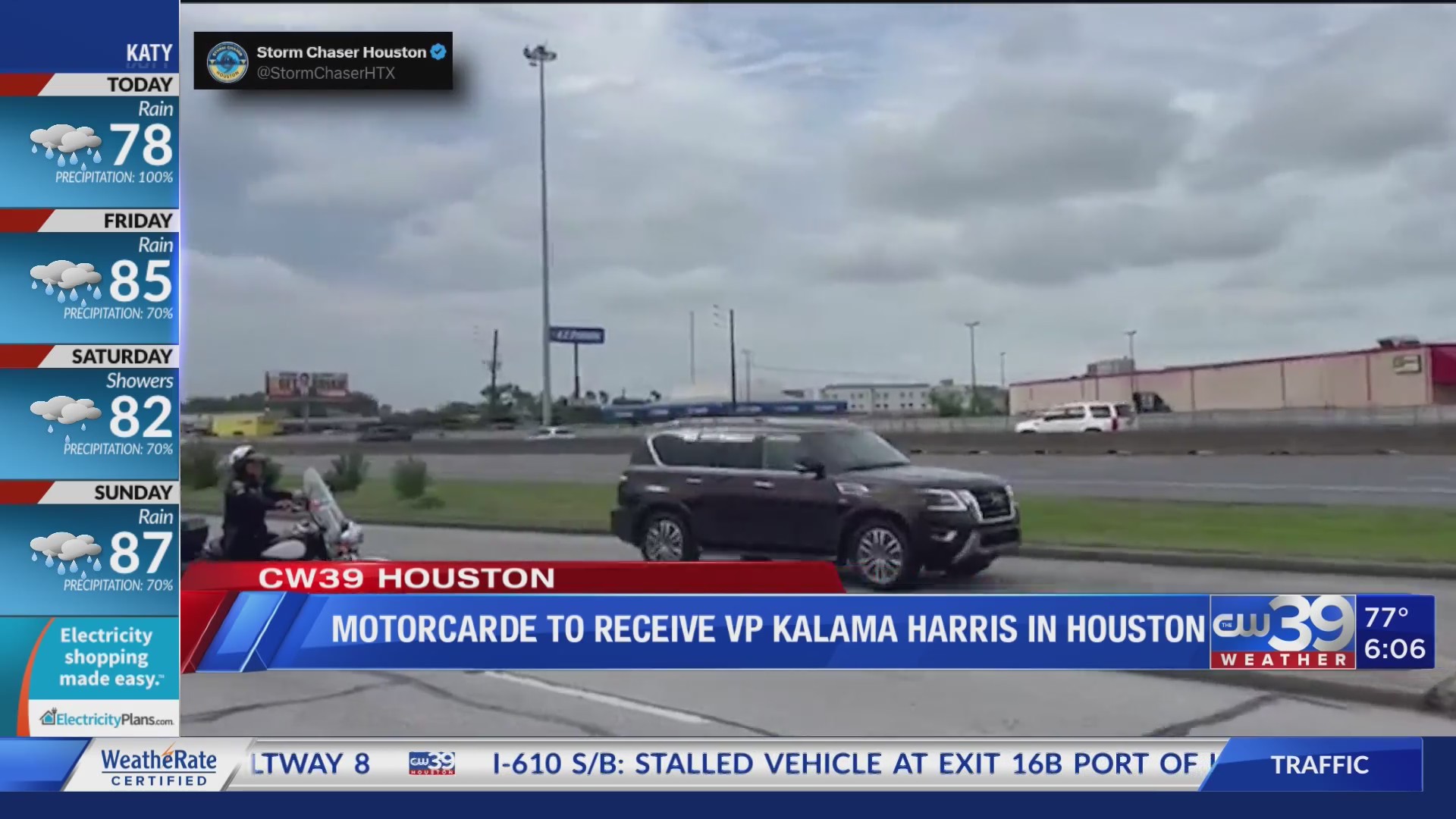 Kamala Harris motorcade route as the Vice President arrives in Houston ...