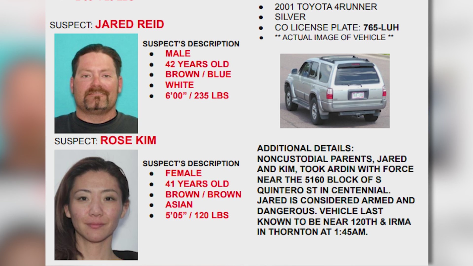 Amber Alert for 1-year old Ardin Reid – FOX31 Denver