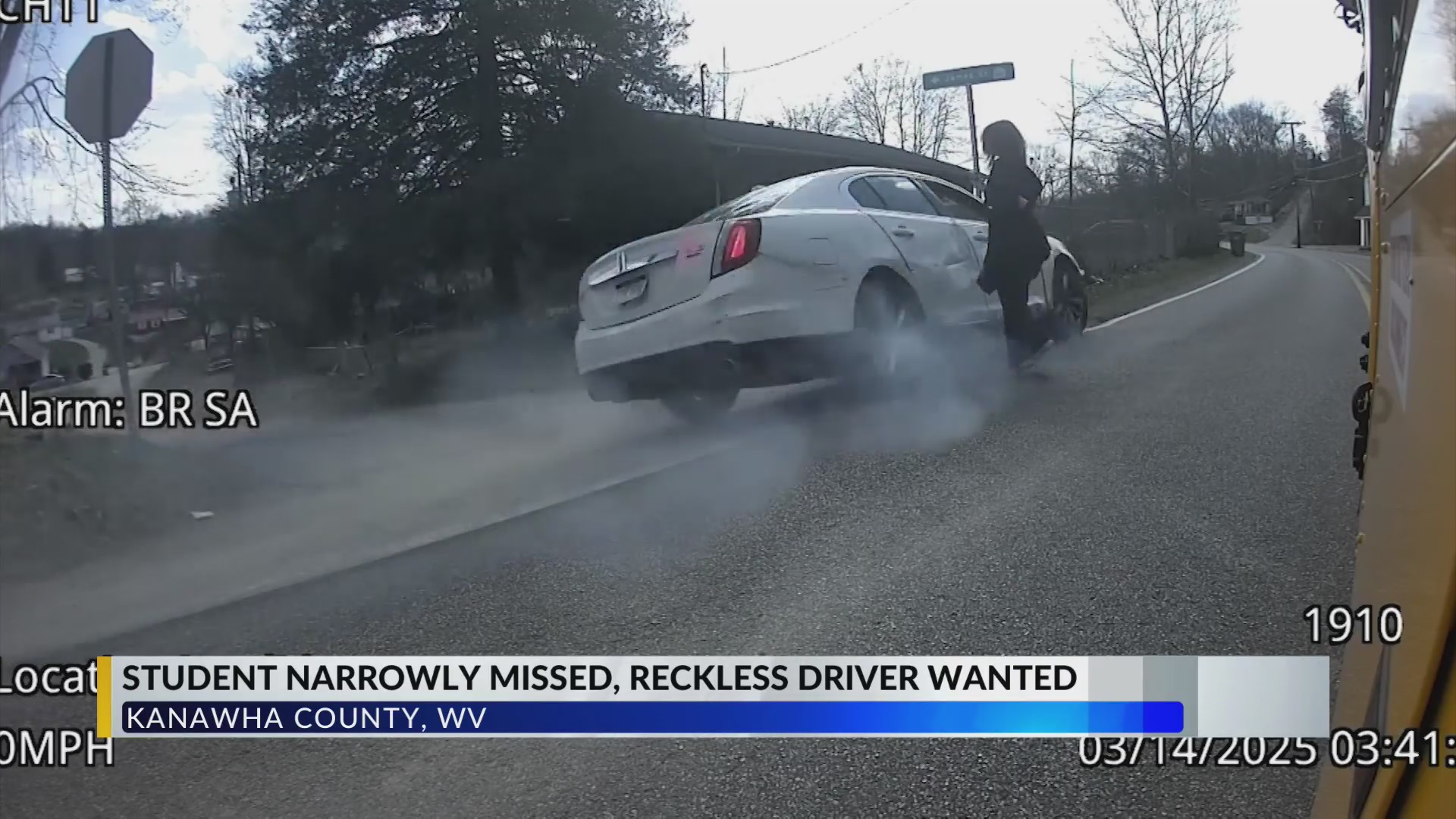 Video Shows Car Narrowly Missing Child Getting Off School Bus In