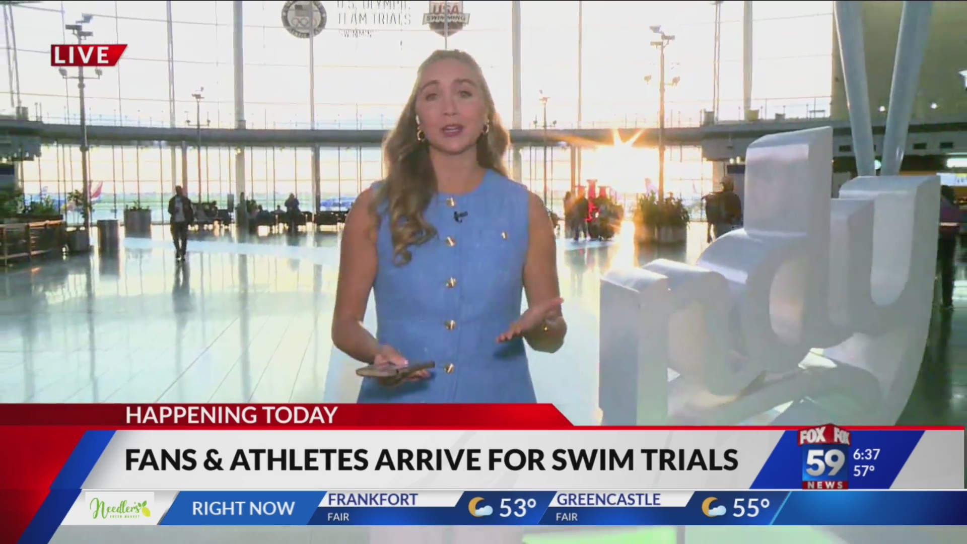 Indianapolis International Airport welcoming swimmers and fans in style ...