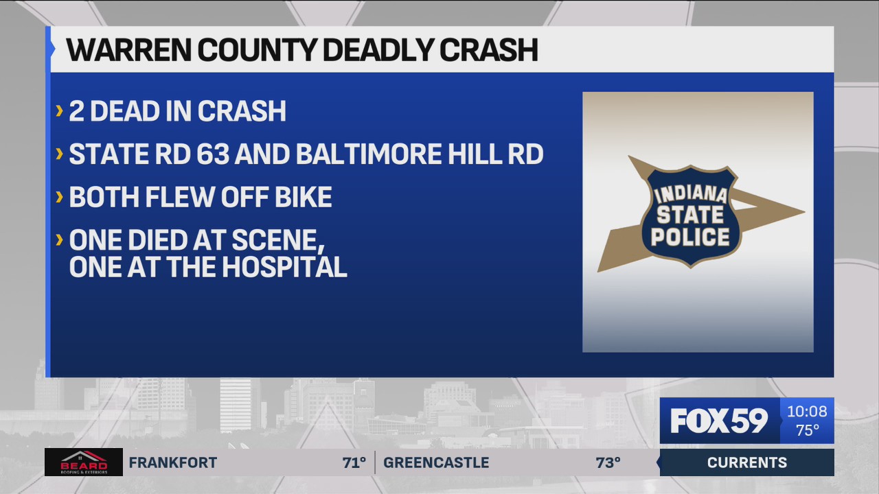 2 dead in motorcycle crash in Warren County – Fox 59