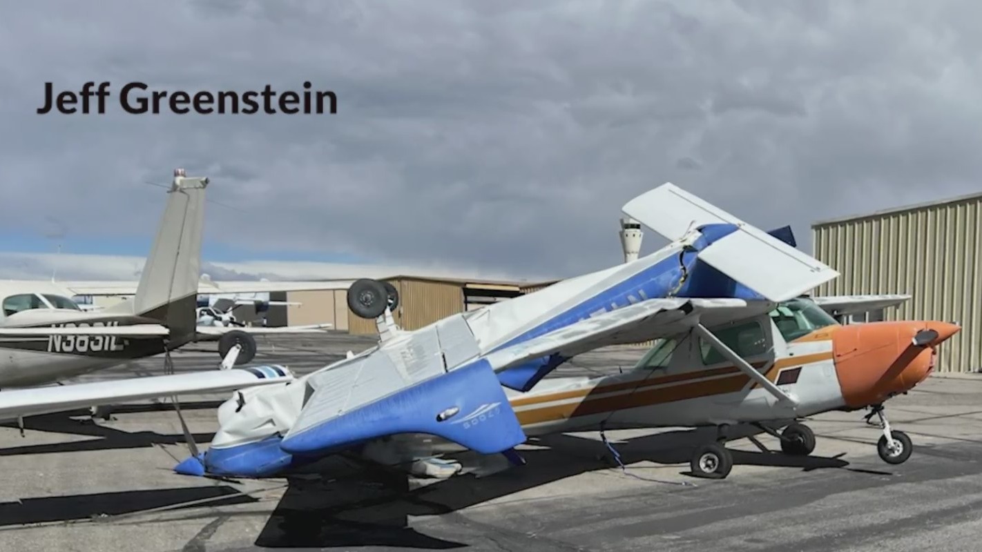 Tethered plane blown over at Centennial Airport – FOX31 Denver
