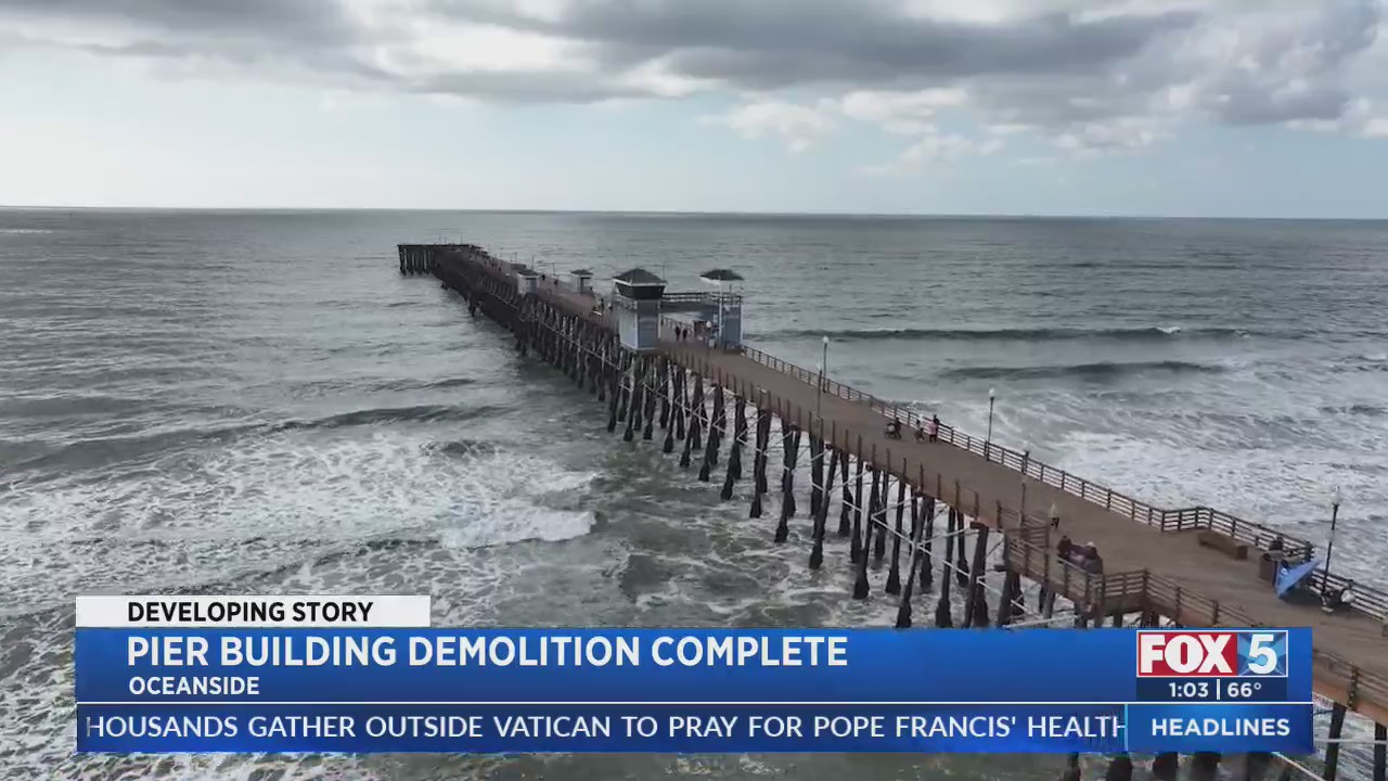 Demolition complete in section of Oceanside Pier damaged by fire – FOX ...