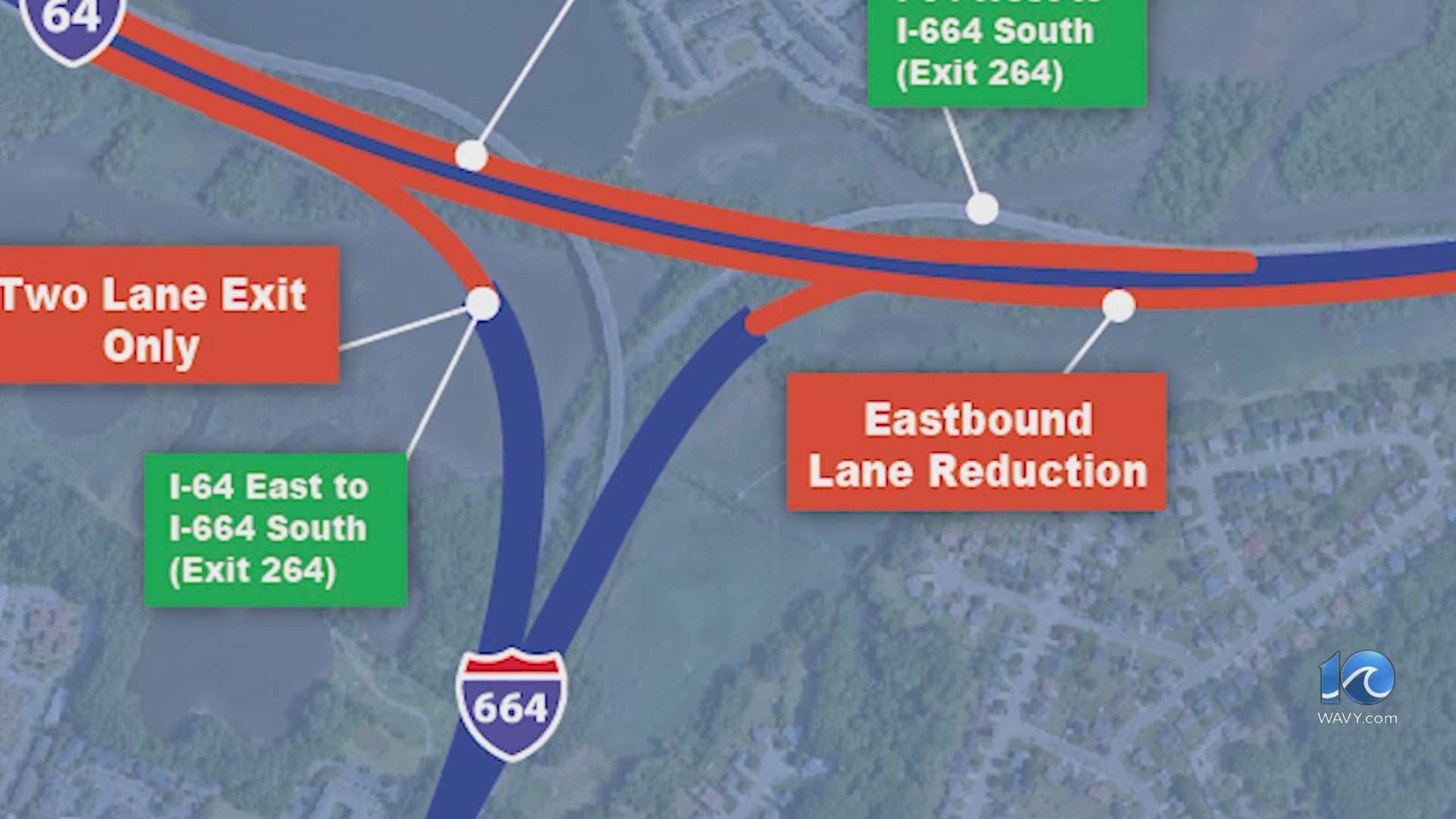 New traffic patterns on I-64 eastbound in Hampton – WAVY.com