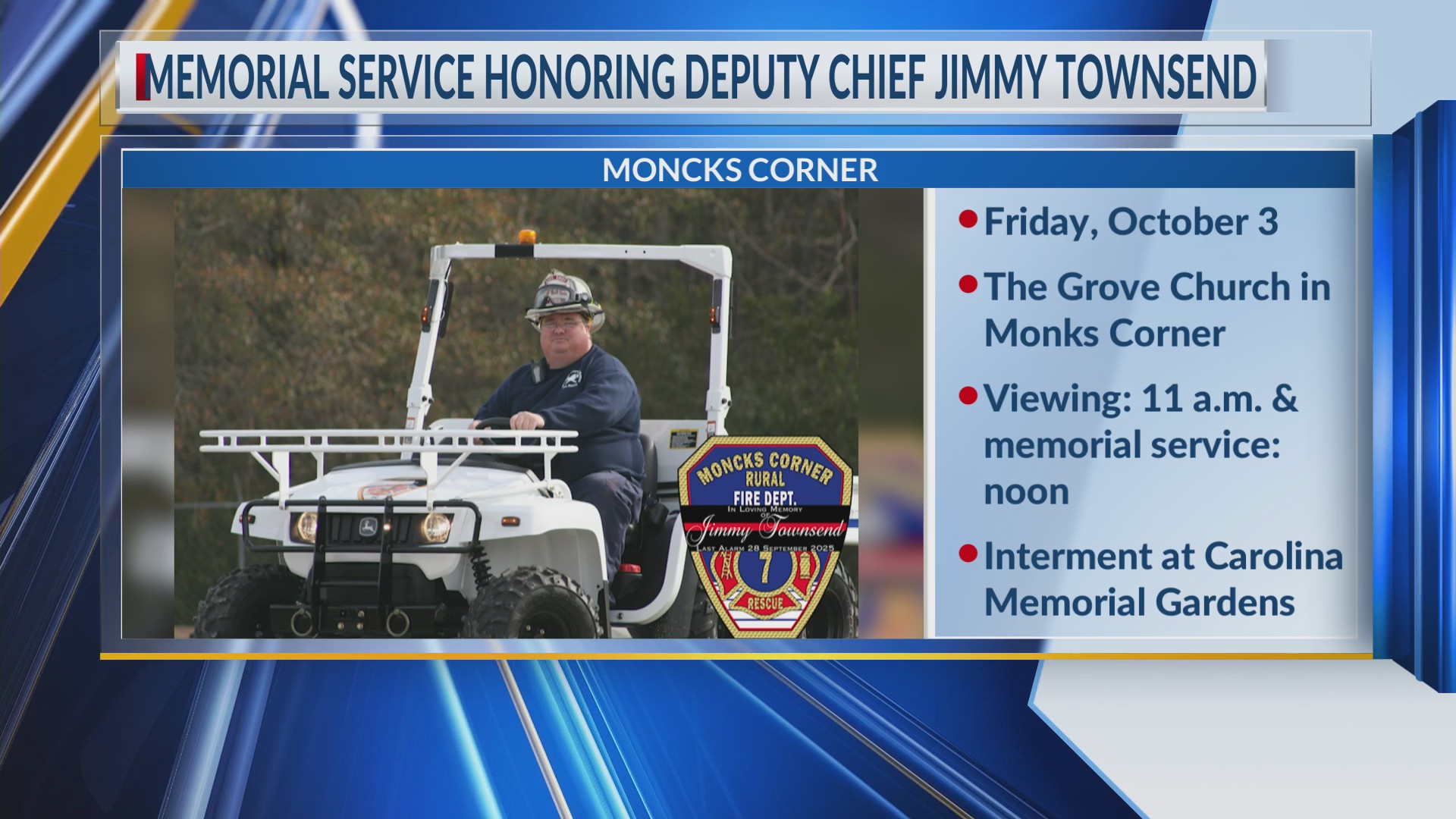 Memorial service honoring Deputy Chief Jimmy Townsend – WCBD News 2