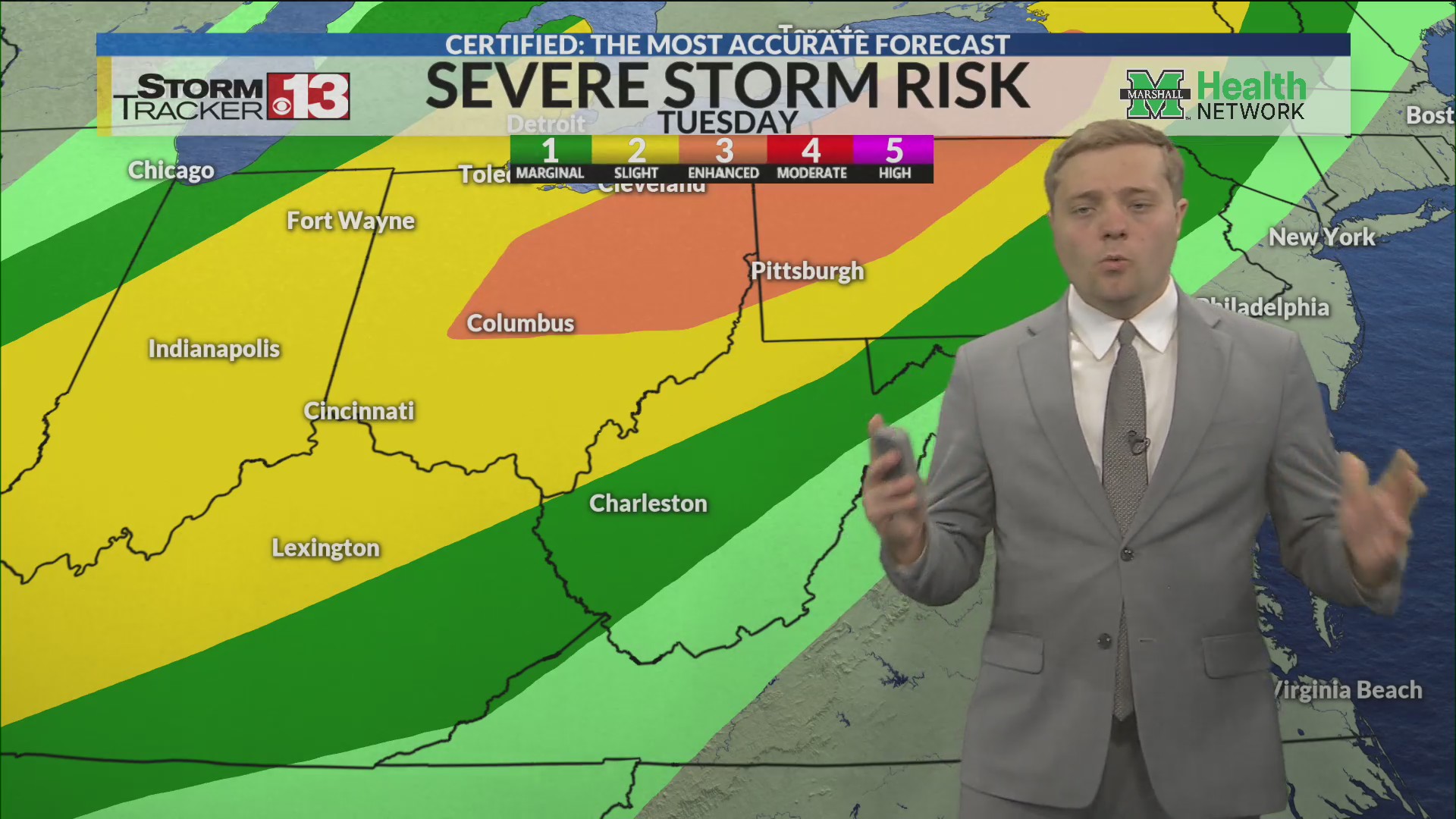Calm Sunday, but severe risk returns Tuesday – WOWK 13 News