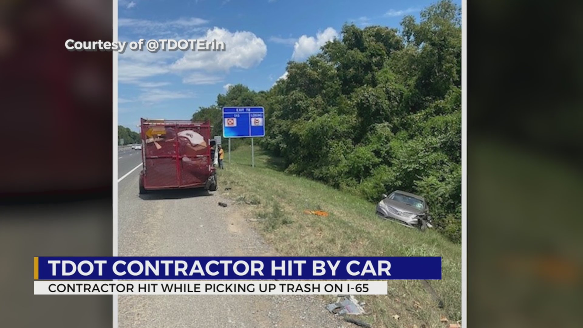 TDOT contractor hit by car – WKRN News 2