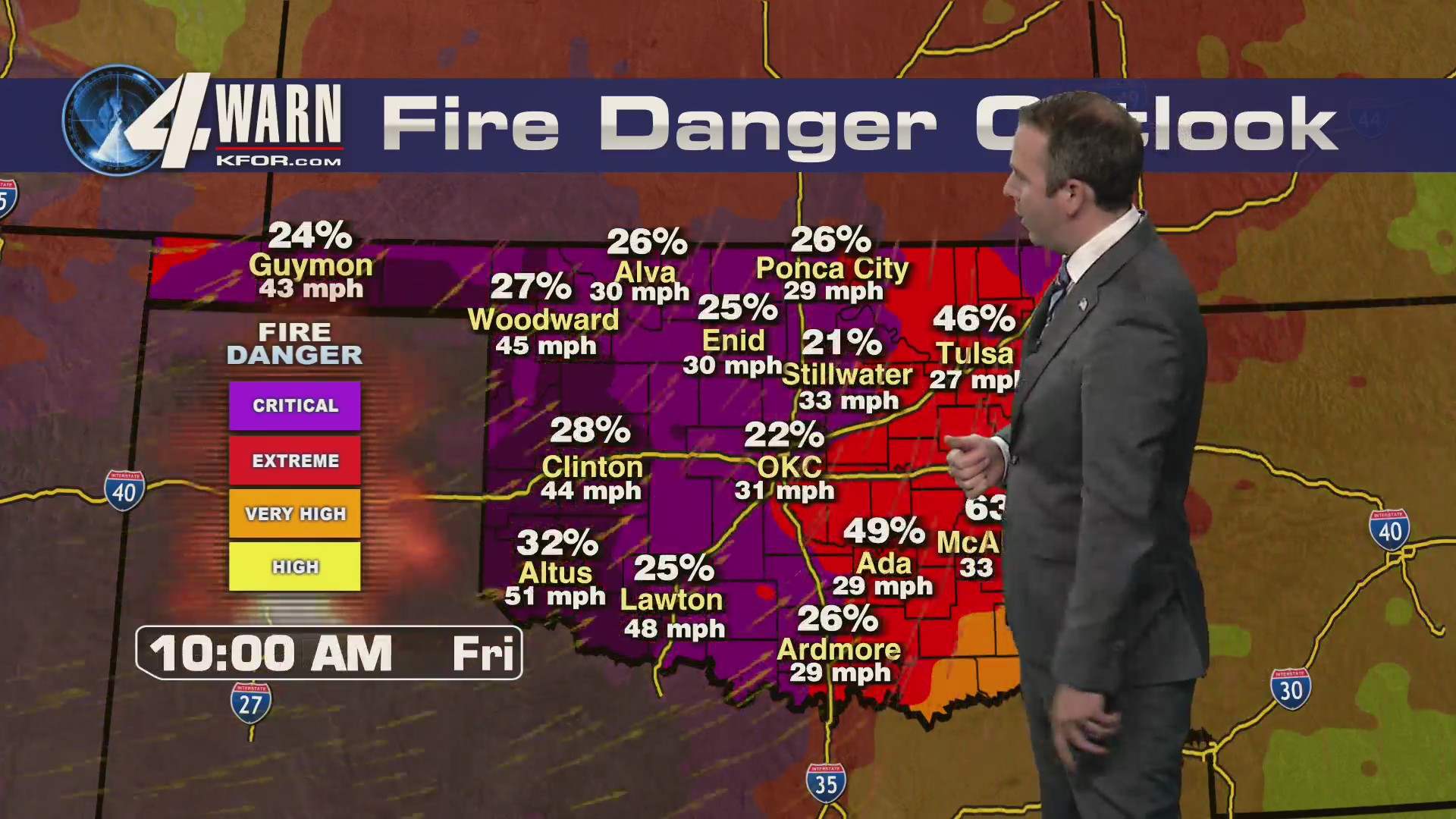 4Warn Storm Team tracking wildfire risk Friday – KFOR.com Oklahoma City