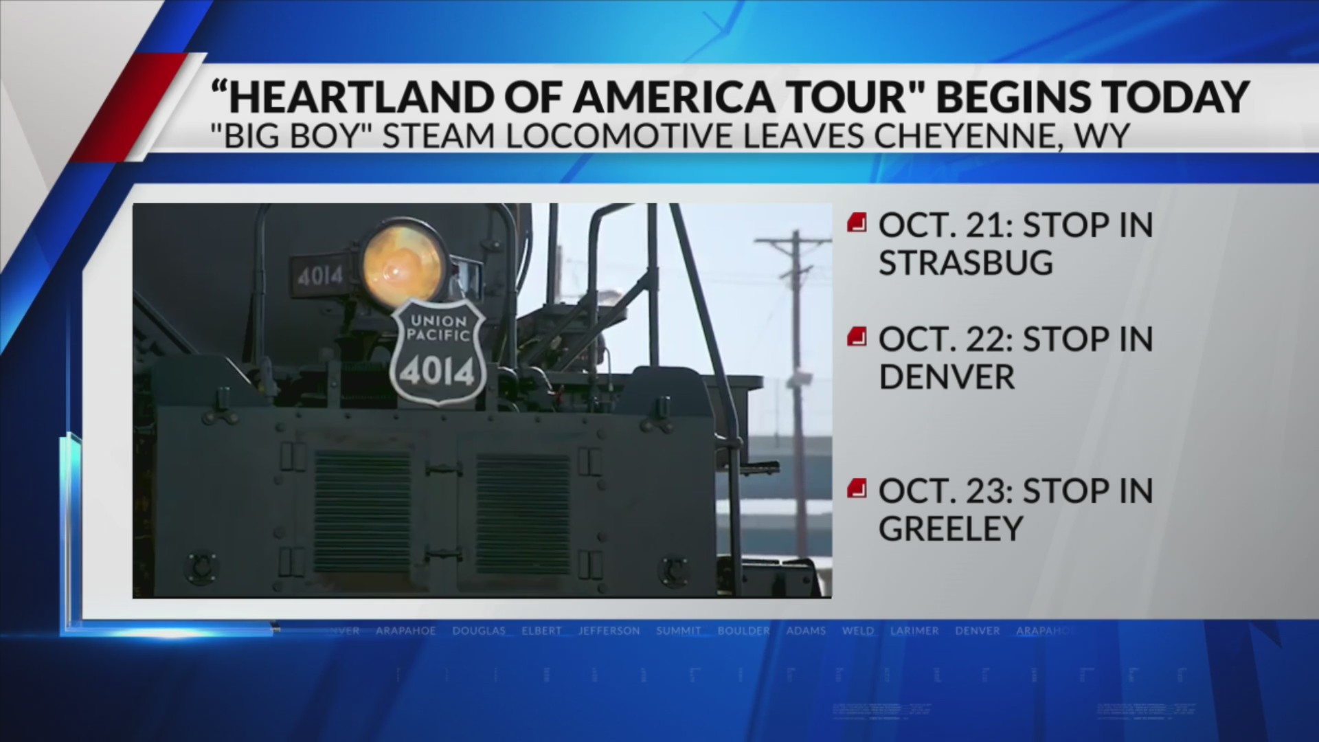 1.1M-pound train to stop in these Colorado locations – WKRG News 5