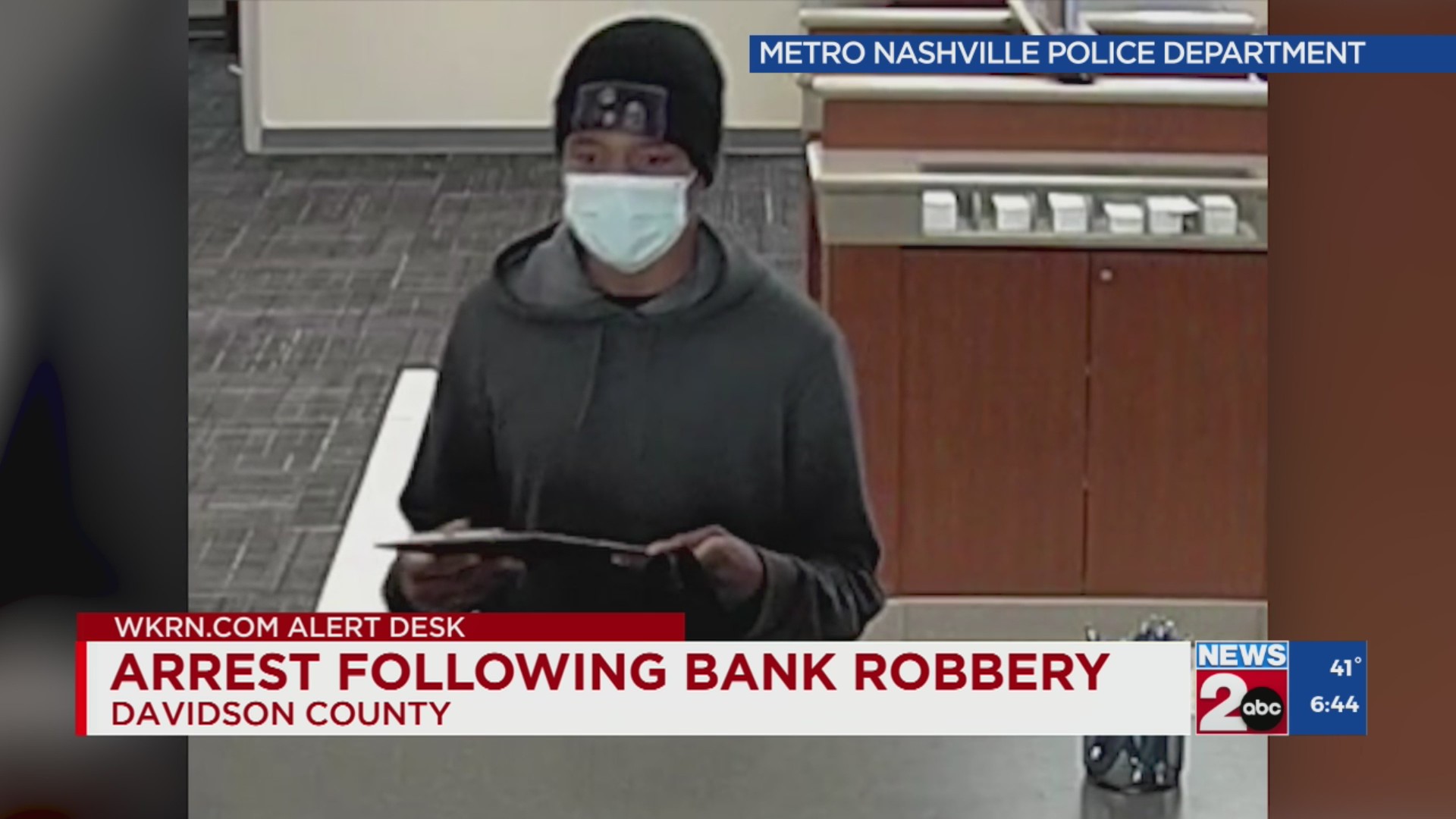 Arrest following bank robbery in Davidson County – WKRN News 2