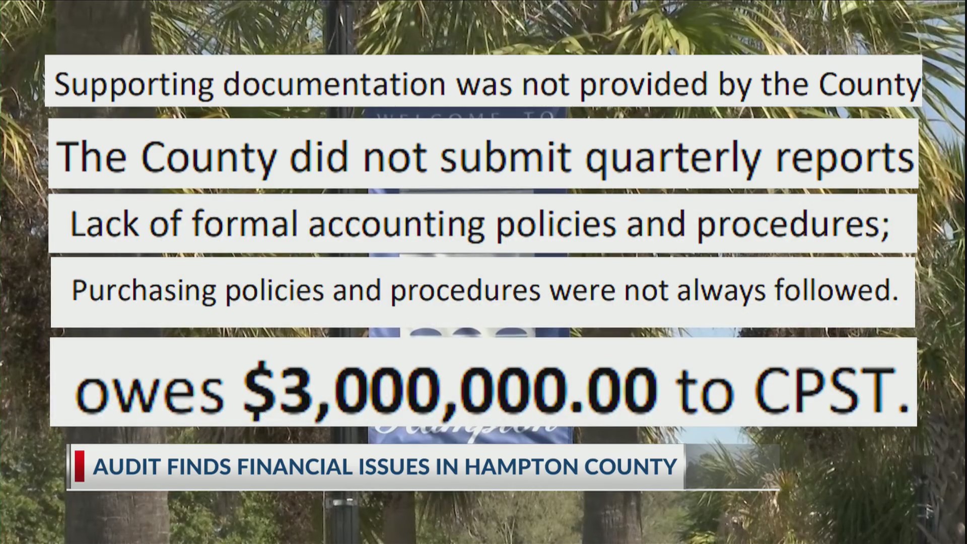 Hampton County forensic audit details money mismanagement – WSAV-TV