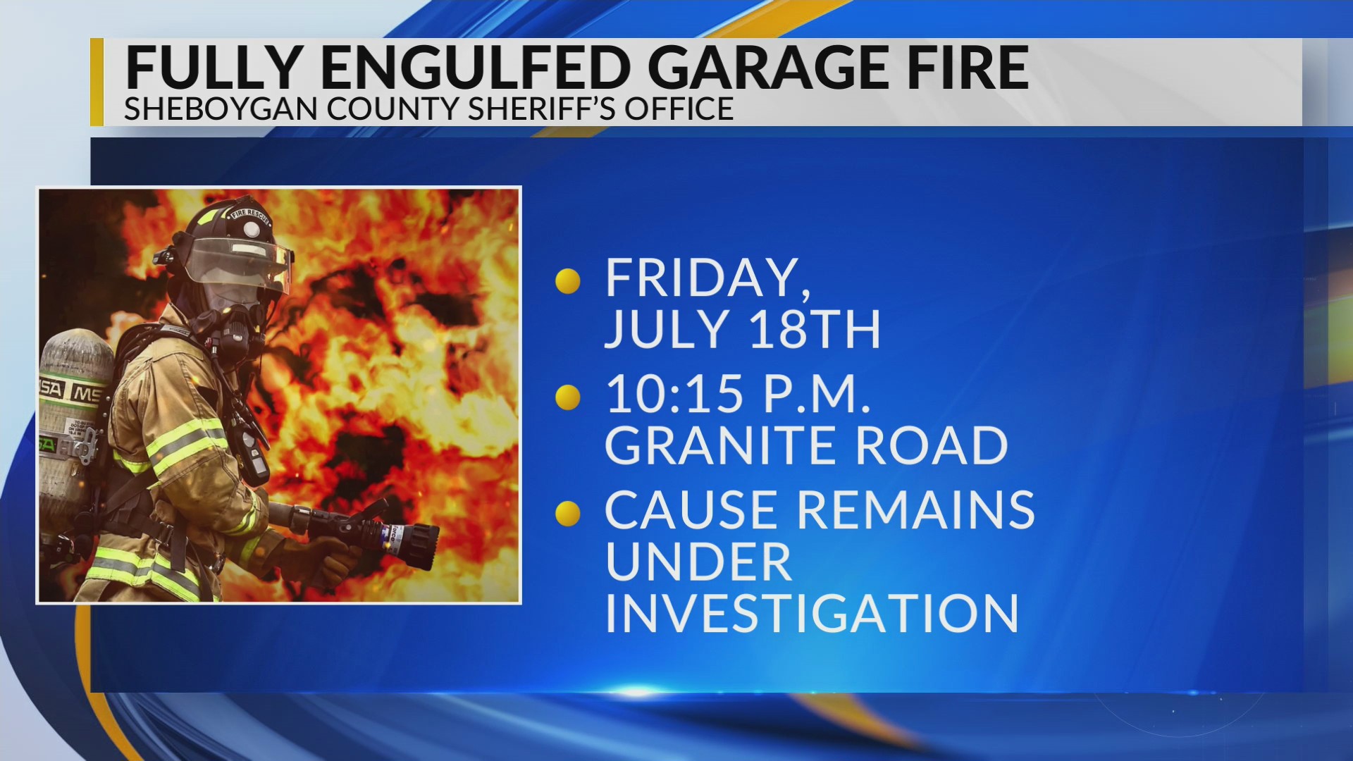 Cause of fully engulfed garage fire in Sheboygan under investigation ...