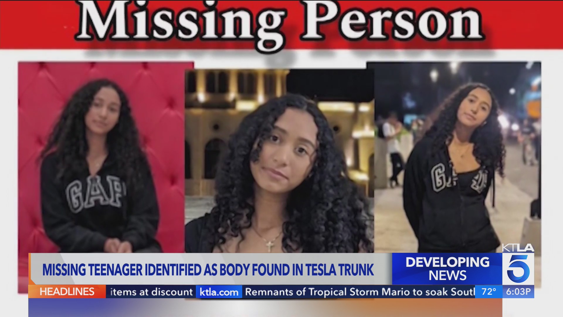 Body found in Tesla trunk identified as missing SoCal teenager – KTLA