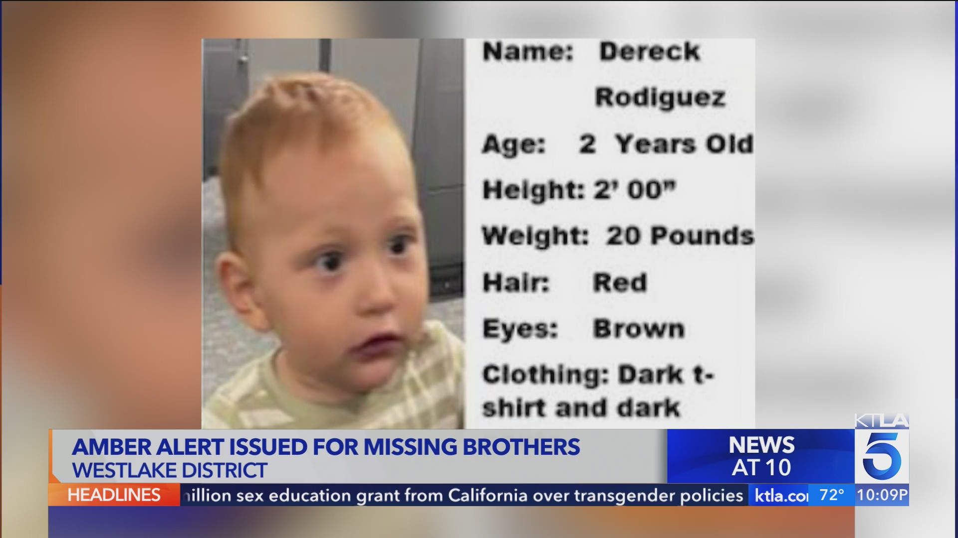 AMBER Alert issued for missing brothers in Westlake District – KTLA