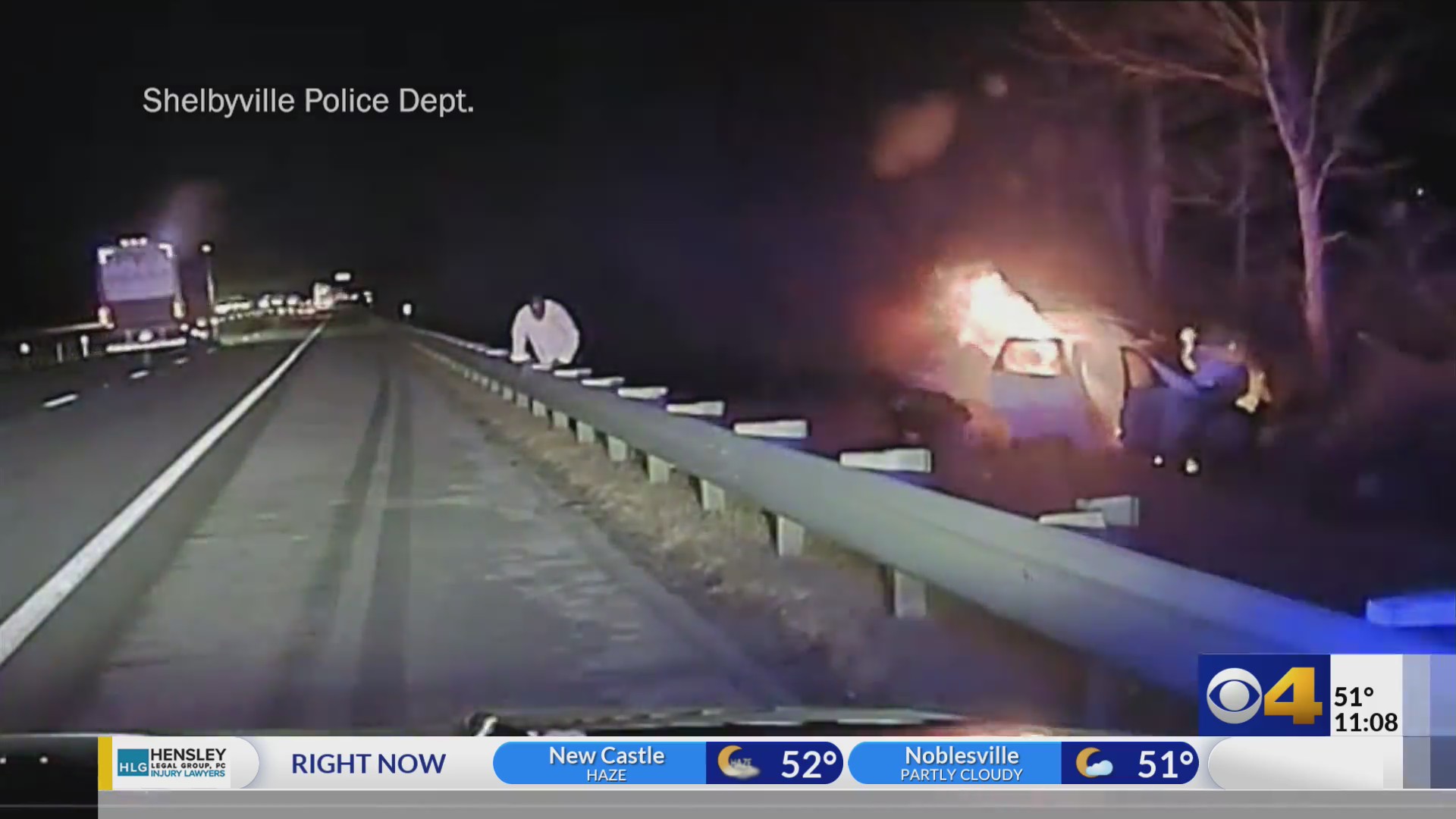 Shelbyville Officer Saves Driver From Burning Car After Fatal Crash