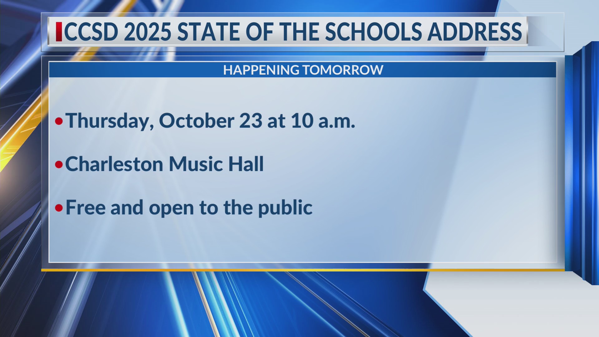 CCSD 2025 State of the Schools Address – WCBD News 2