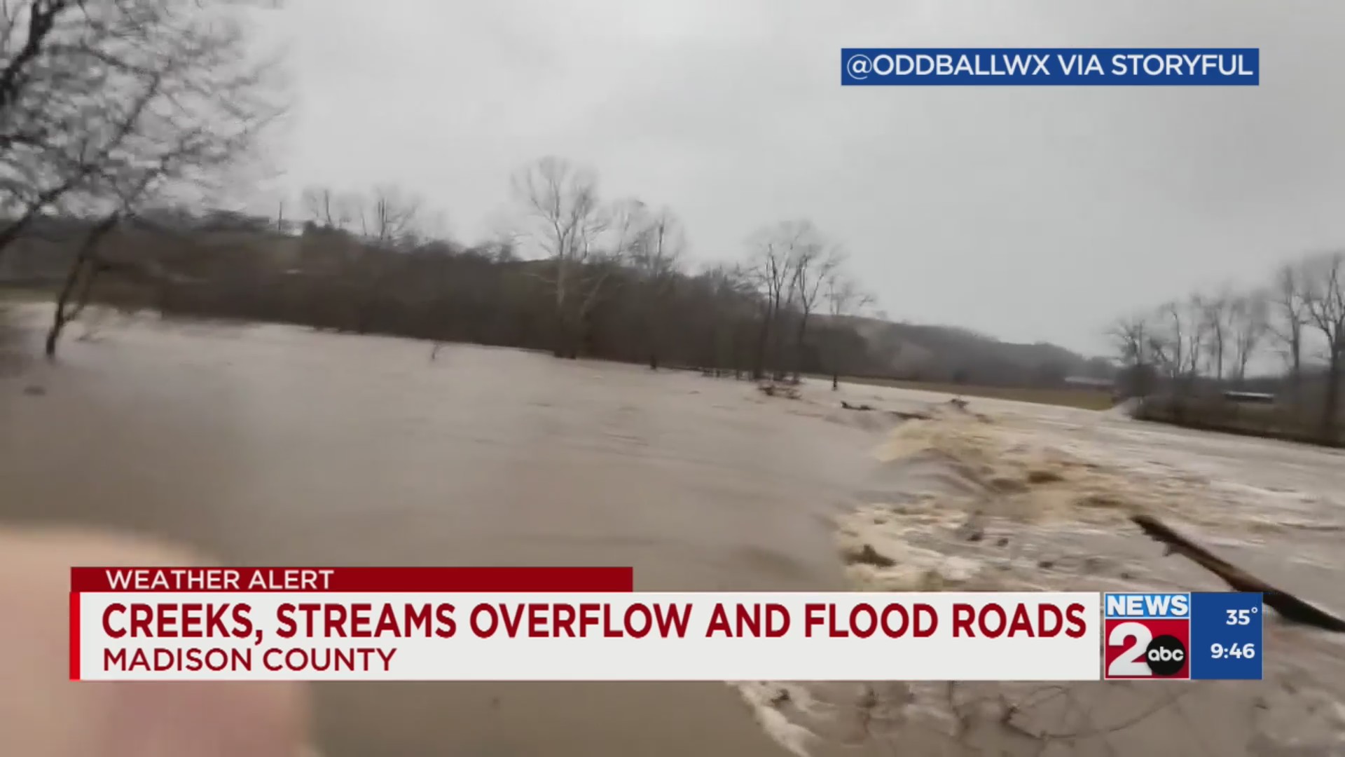 Creeks, streams overflow and flood roads – WKRN News 2