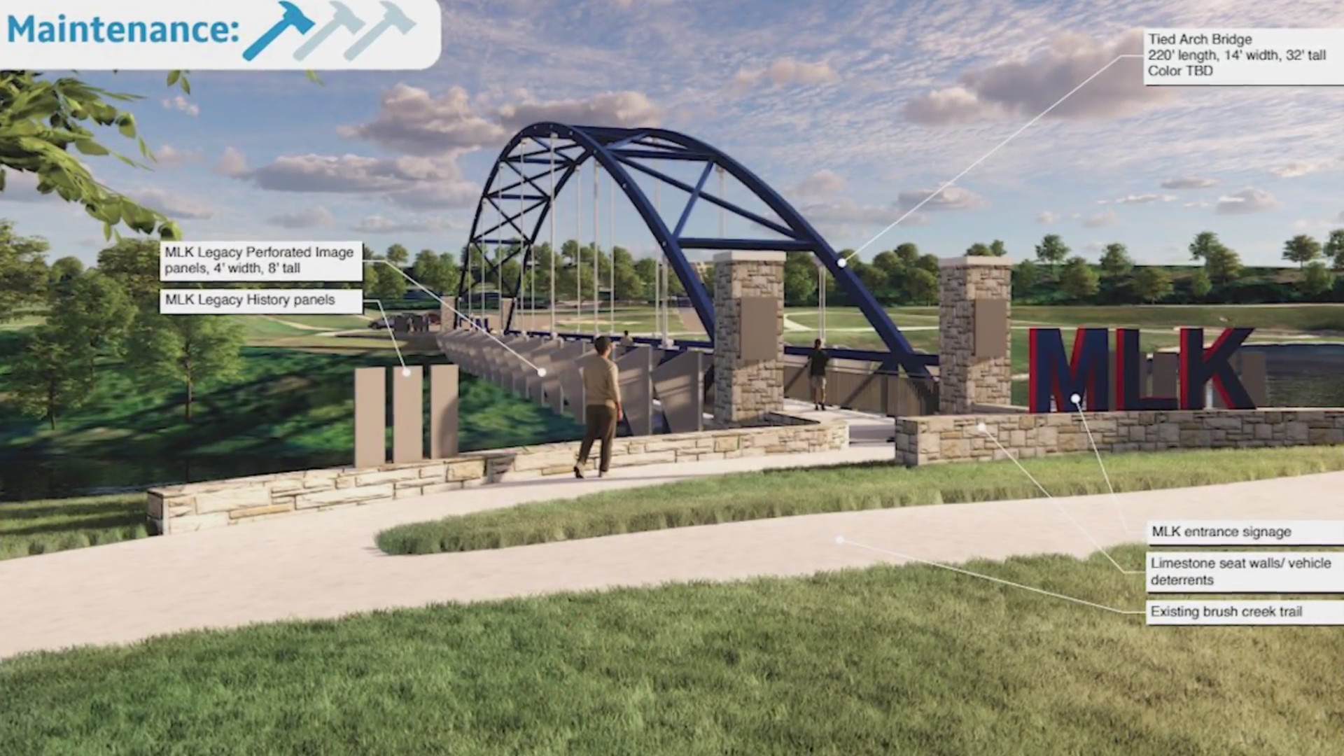 New East Side pedestrian bridge, redesigned park eye 2025 construction ...