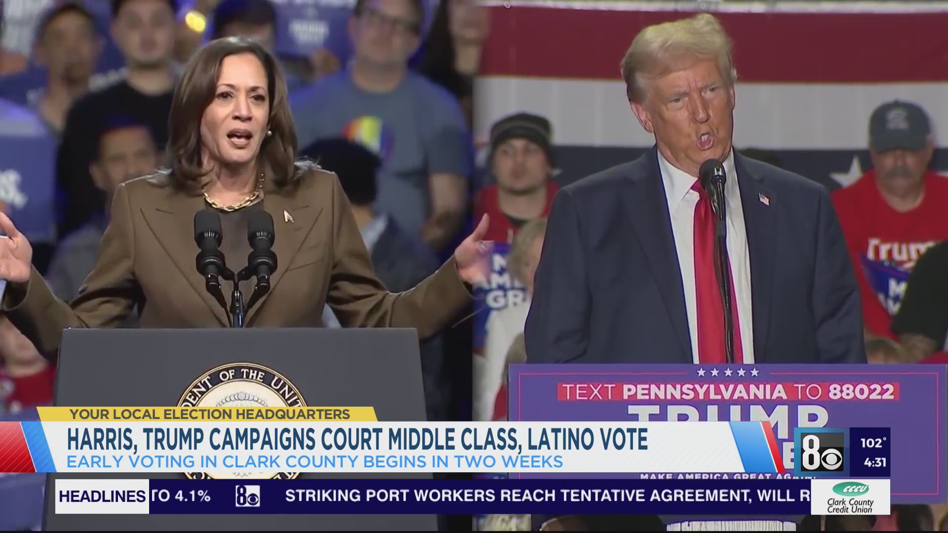 Harris, Trump campaigns send surrogates to Las Vegas to court middle ...