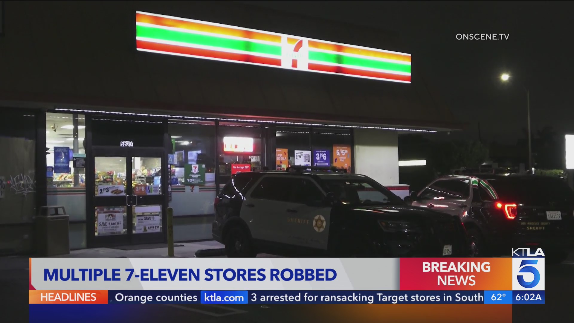 Police 3 L A County 7 Eleven Stores Robbed In An Hour Ktla