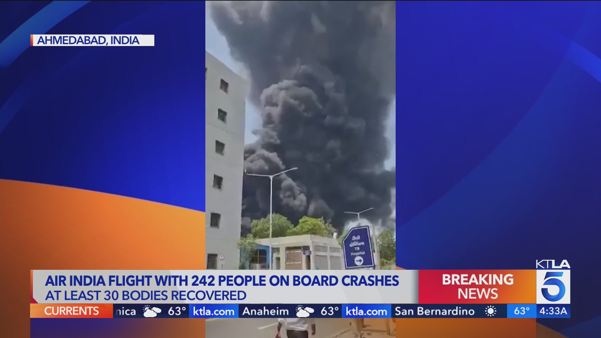 Air India flight with 242 people on board crashes after takeoff – KTLA