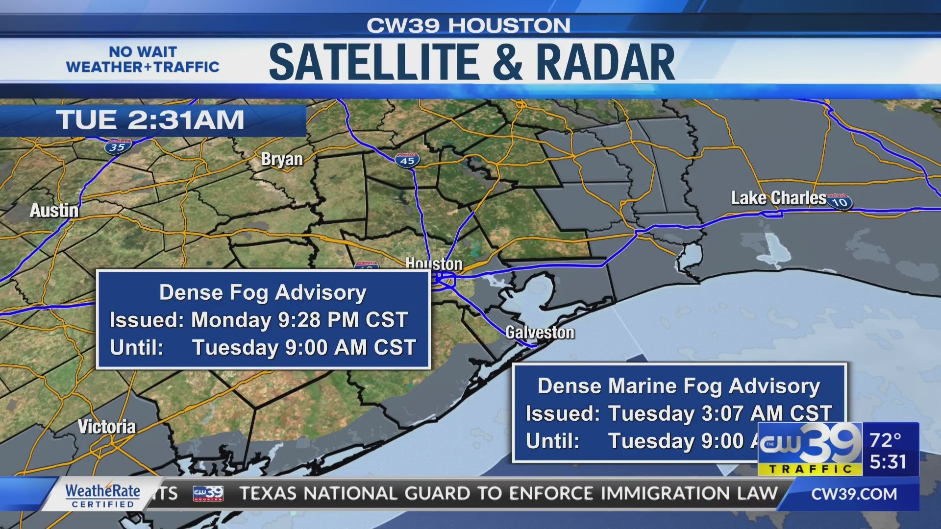 Houston’s Tuesday forecast: Patchy Dense Fog Advisory, warm humid ...
