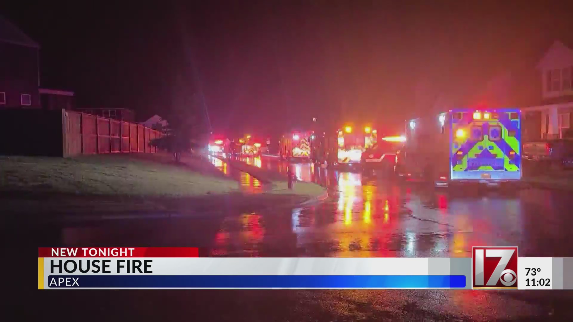Crews battle house fire west of Apex – CBS17.com