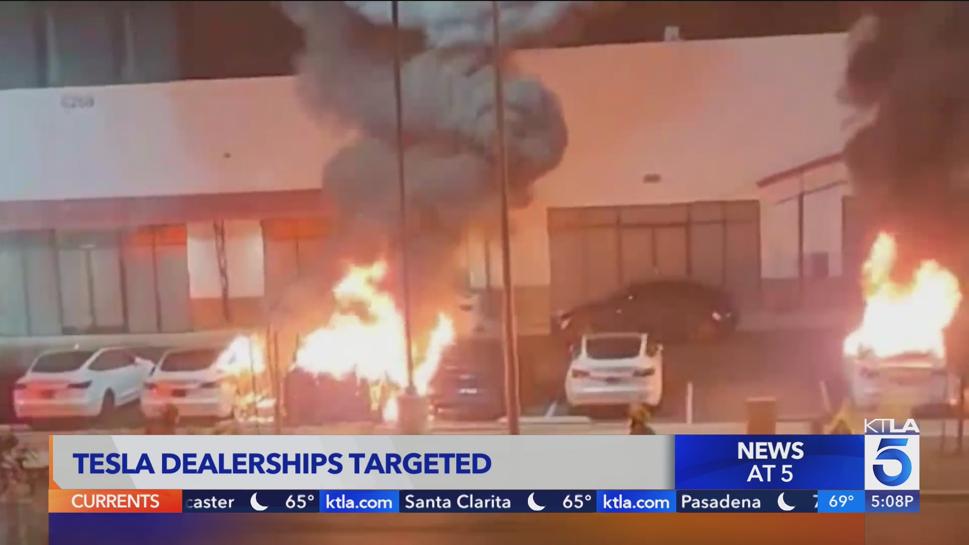 Attacks on Tesla dealerships grow nationwide – KTLA