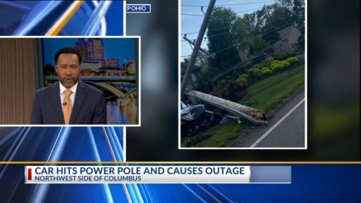 Car hits power pole and causes outage – NBC4 WCMH-TV