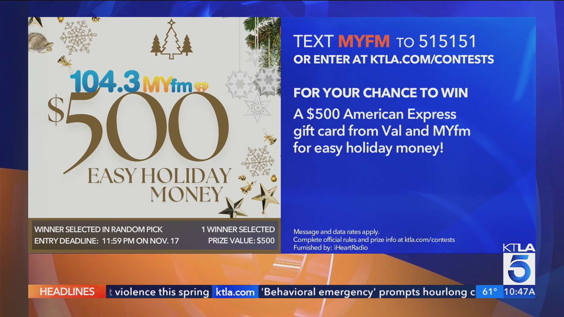 Val, Jill and Jon from MYfm spread holiday cheer with the chance to win ...