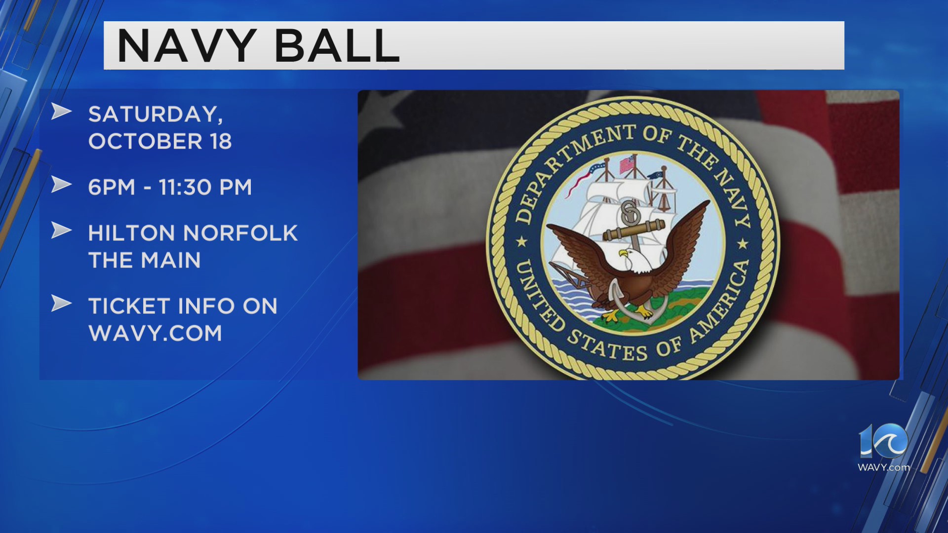 Navy League of U.S. to host ‘The Hampton Roads U.S. Navy Ball’ – WAVY.com