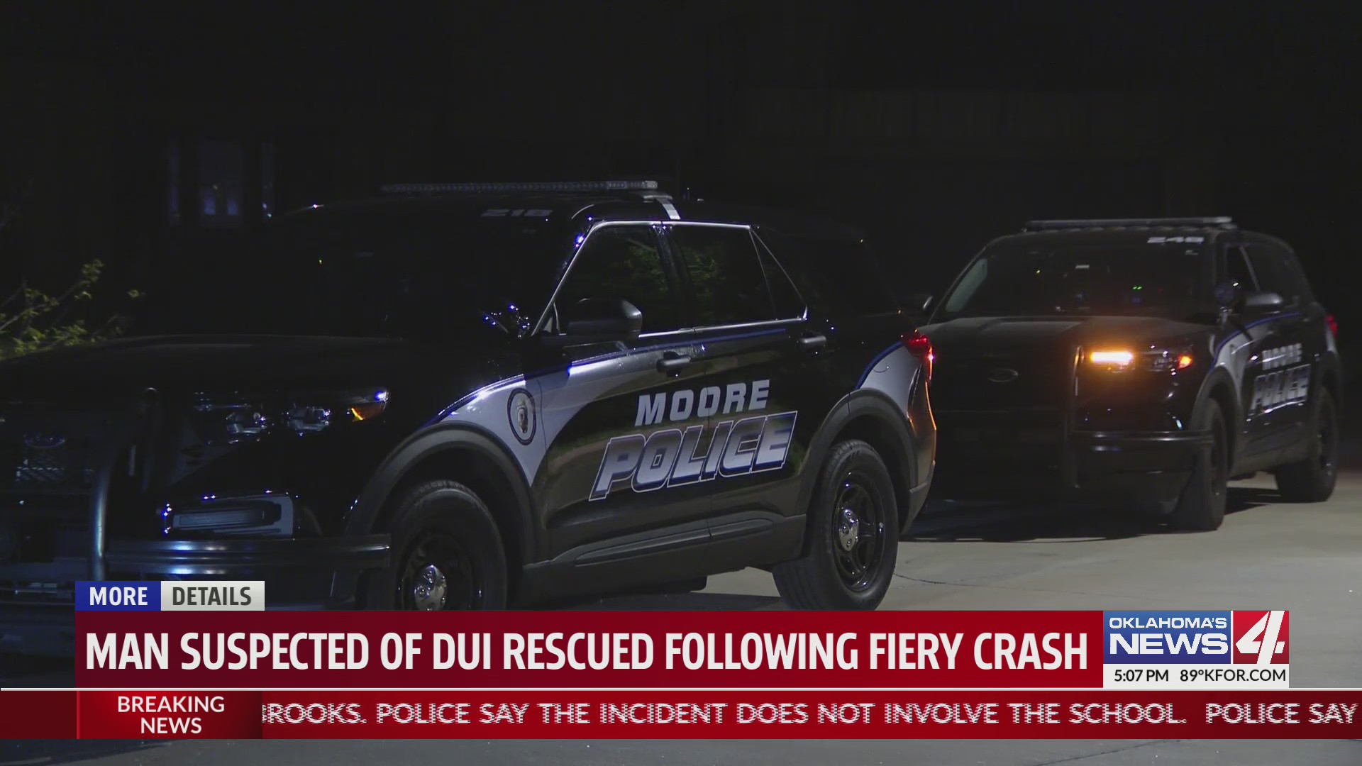 Man suspected of DUI rescued following fiery crash – KFOR.com Oklahoma City