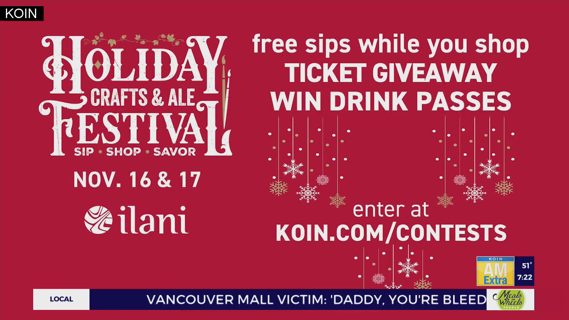 ilani Holiday Crafts & Ale Festival mention – KOIN.com