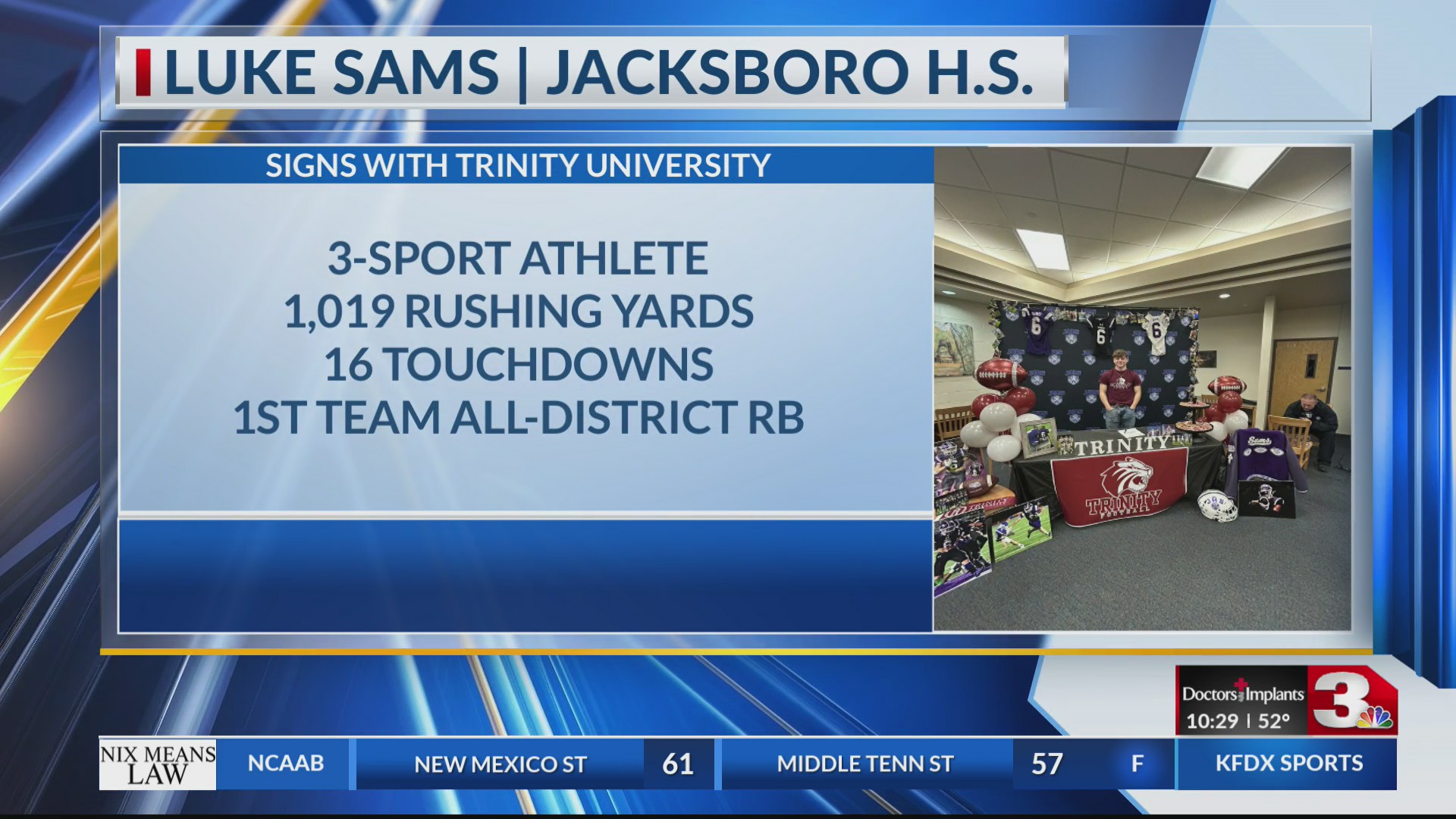 LUKE SAMS | FOOTBALL | JAN. 30, 2025 – Texomashomepage.com