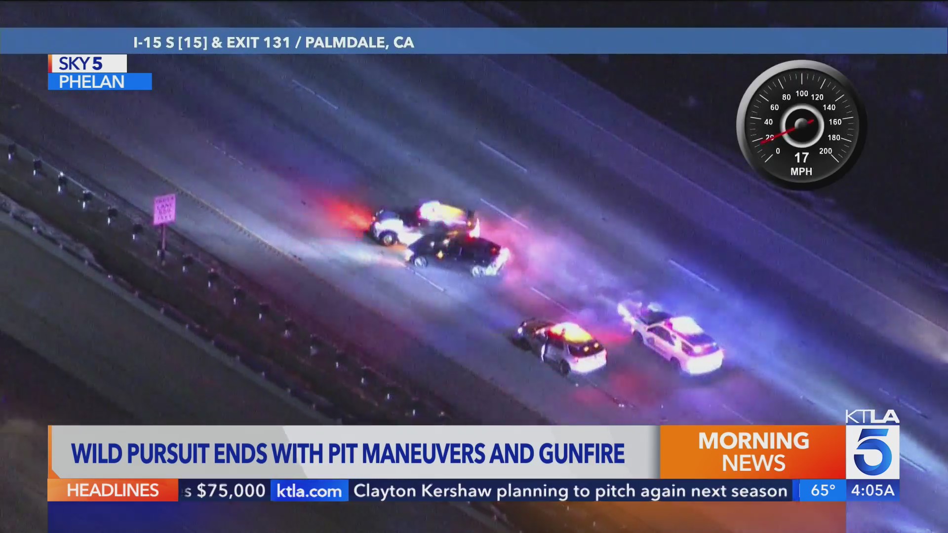 15 Freeway pursuit, shooting leaves traffic crawling through Cajon Pass ...