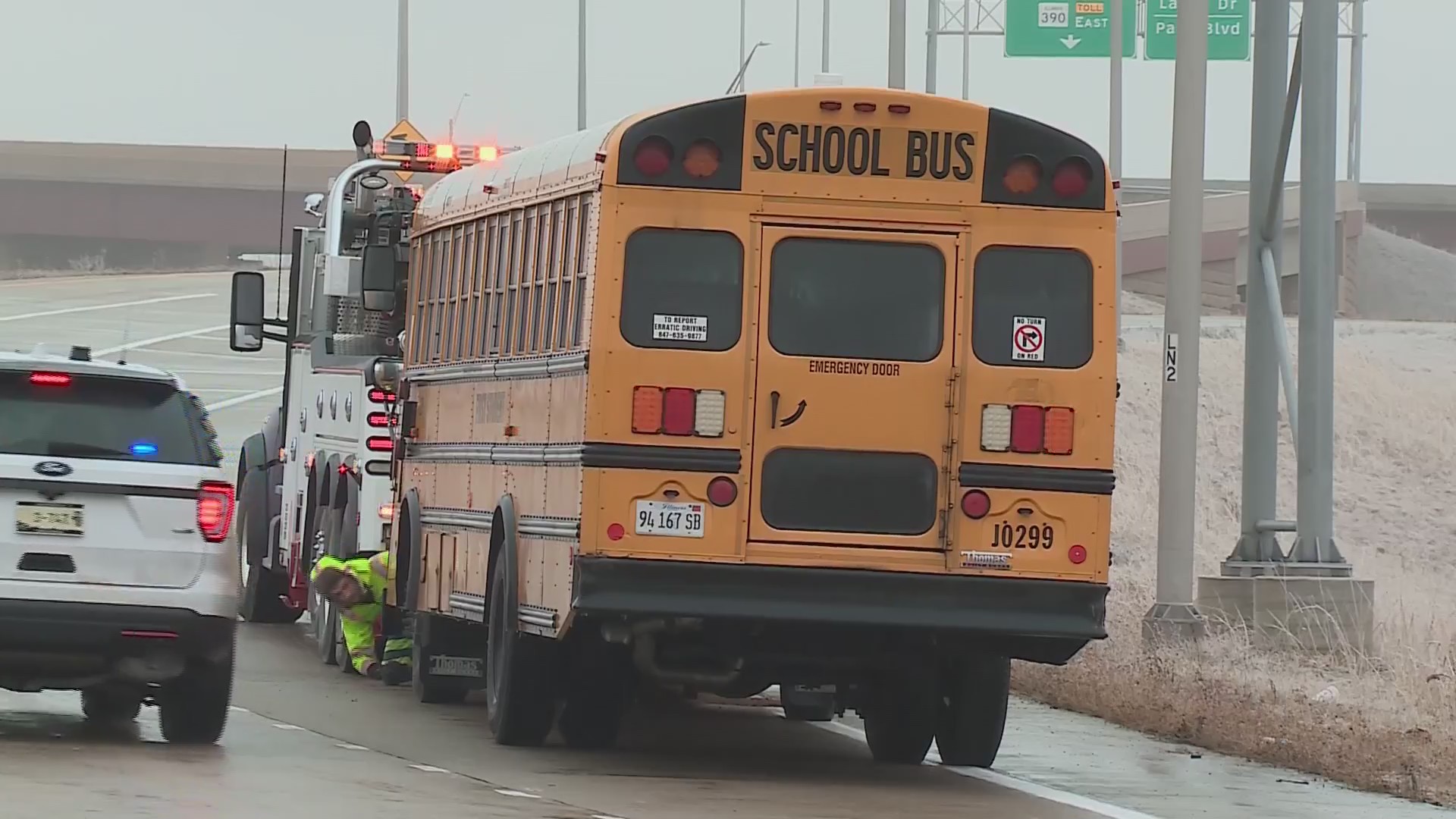School bus involved in crash with another vehicle on eastbound I-290 in ...