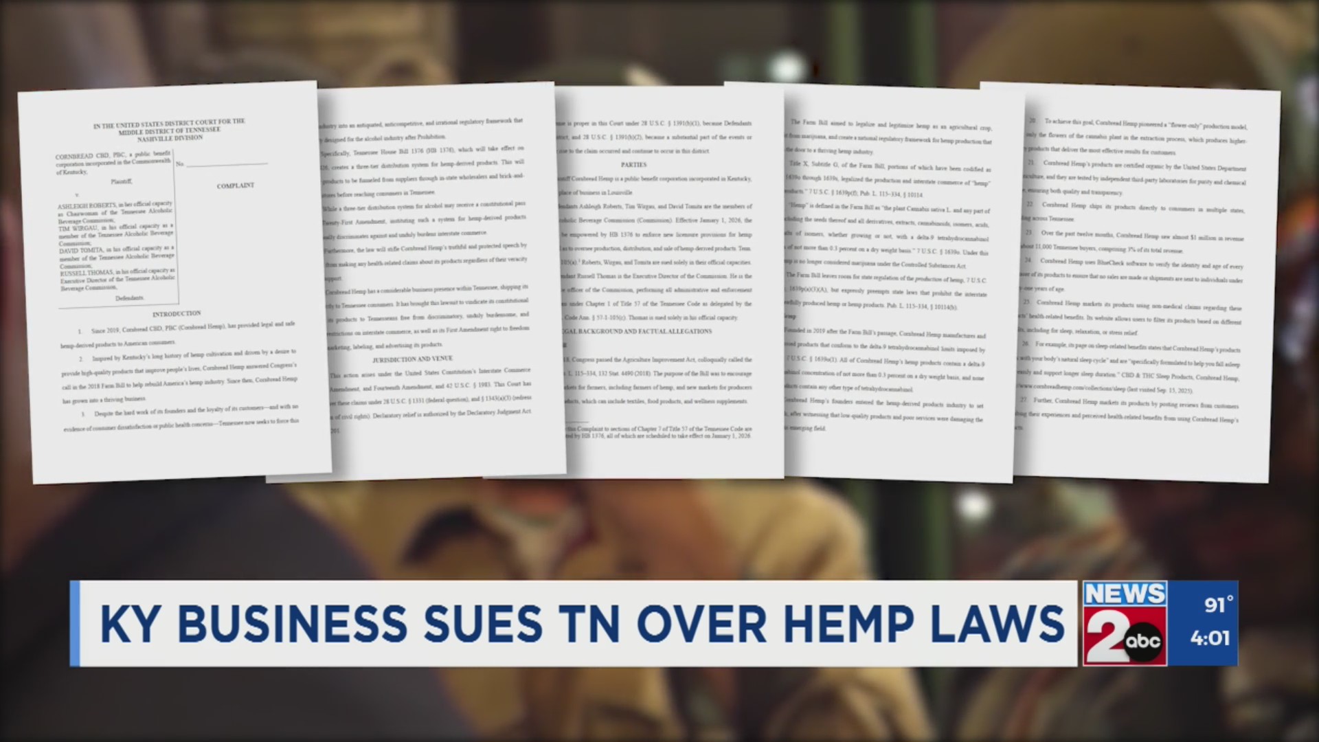 Kentucky business sues Tennessee over hemp laws – WKRN News 2