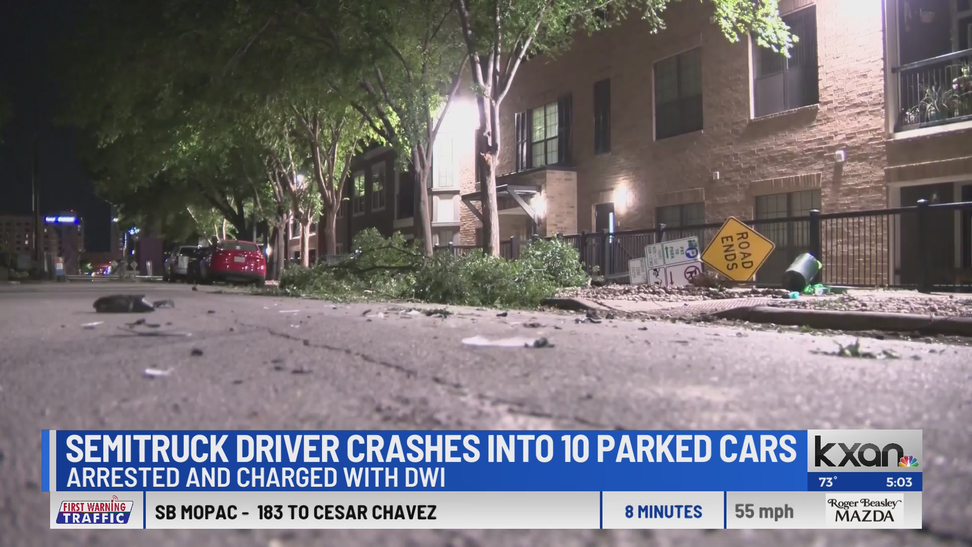 Semitruck driver charged with DWI after crashing into 10 parked ...